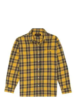 DREW HOUSE Scribble Long-Sleeve Button-Up Core Plaid Shirt