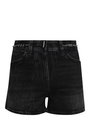 Givenchy Denim Short With Chain - Black