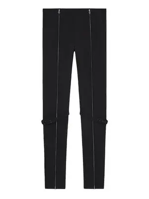 COURREGES Zipped Stretch Wool Pants - Black