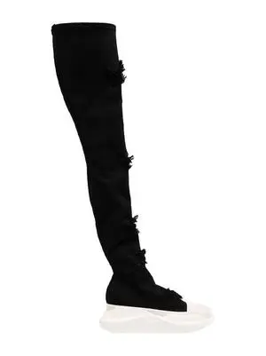 Rick Owens Strobe Slashed Abstract Stockings - Black