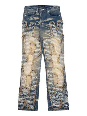 WHO DECIDES WAR BY EV BRAVADO Overlay Straight Leg Jeans