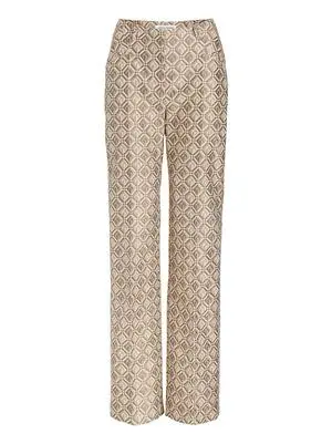 MARINE SERRE Moon Diamant Tailored Trousers - Brown