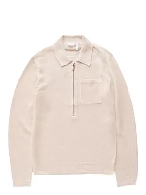 Helmut Lang Long-sleeve Zip Polo Sweater - White