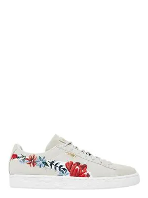 PUMA Suede Classic Embroidered Floral Sneakers - Grey