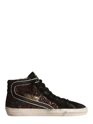 GOLDEN GOOSE Slide High Top Sneakers - Brown