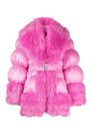 Martine Rose Belted Quilted Puffer Coat - Pink