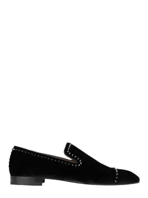 CHRISTIAN LOUBOUTIN Dandeton Flat Velvet Loafer - Black