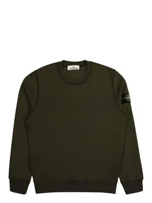 Stone Island Compass Patch Crewneck Sweatshirt - Green