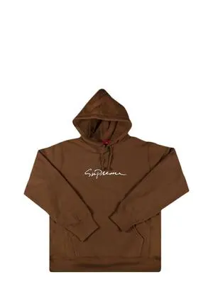 Supreme Classic Script Hooded Sweatshirt - Brown