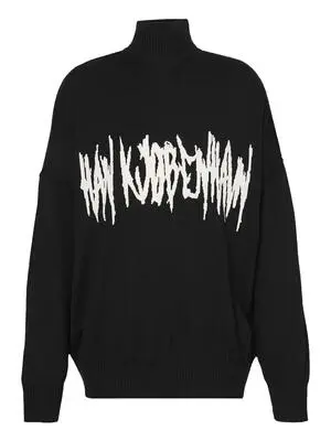 HAN KJØBENHAVN Oversized Intarsia Knit Sweater - Black