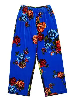 Vetements Floral Velvet Lounge Pants - Blue