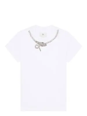 Givenchy Crystals Snake Slim Fit T-shirt - White