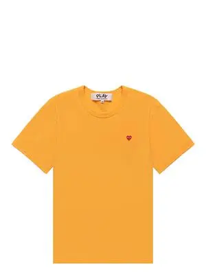 Play Comme Des Garcon T-shirt With Heart Applique - Yellow