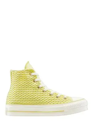 CONVERSE Chuck Taylor All Star Lift Platform Knit High Top Sneakers Yellow