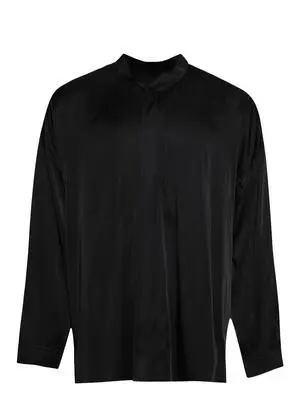 Rick Owens Oversized Snap Collar Shirt - Black
