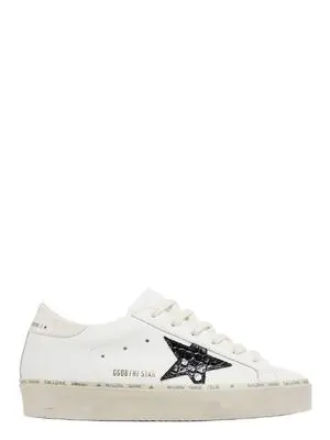 GOLDEN GOOSE Hi Star Crocodile Embossed Sneakers - White
