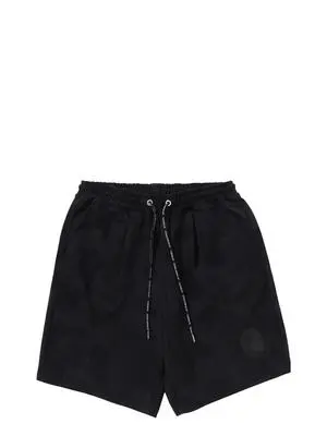 A BATHING APE Ink Camo Ape Head Patch Sweat Shorts - Black