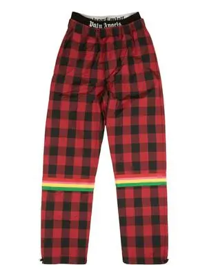 Palm Angels Buffalo Check Aftersport Pants - Red