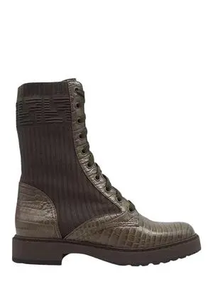 FENDI FF Rockoko Biker Boots