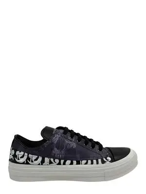 Alexander McQueen Skull Print Low Top Sneakers - Black