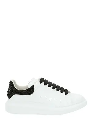 Alexander McQueen Oversized Sneaker With Crystal Embellishments - White