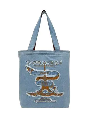 Y/project Distressed Denim Tote Bag - Blue