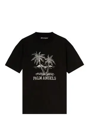 Palm Angels Sunset Palms Classic Tee - Black