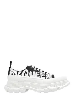 Alexander McQueen Tread Slick Lace Up Sneakers - Black