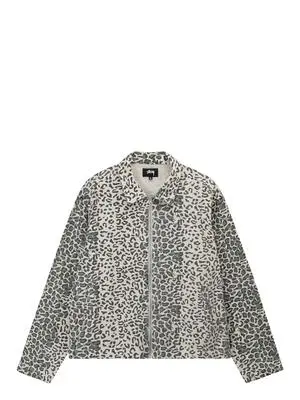 StÜssy Leopard Mesh Zip Jacket - Cream