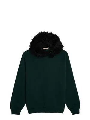 Marni Faux Fur Oversized Hoodie - Green