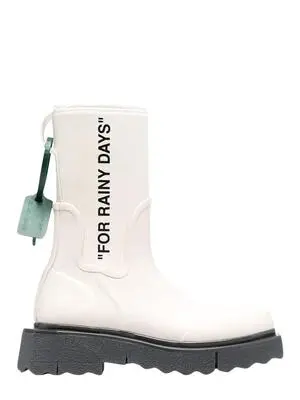 Off-White Sponge Rubber Rain Boot White