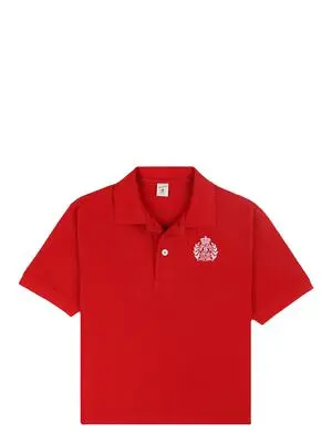 SPORTY & RICH H&w Crest Pique Polo - Red