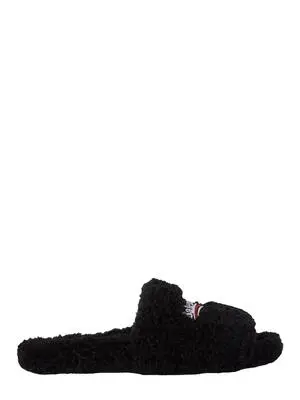 Balenciaga Furry Slides - Black