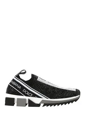 Dolce & Gabbana Sorrento Melt Crystal Sneakers - Black