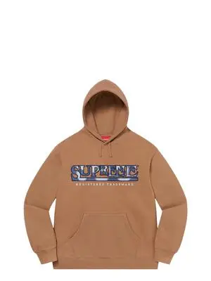 Supreme Denim Logo Hooded Sweatshirt - Brown