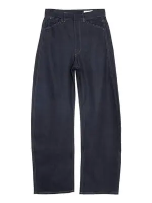 LEMAIRE High-waisted Curved Pants - Blue