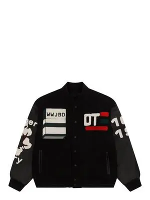 DENIM TEARS Cactus Tears Varsity Jacket - Black