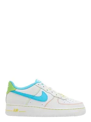 Nike Air Force 1 Low Gs 'rainbow Stitch' Sneakers - White