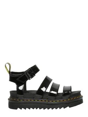 Dr. Martens Blaire Patent Leather Strap Sandal - Black