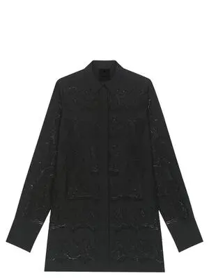 Givenchy Shirt Dress Perforated Bandana Print - Black