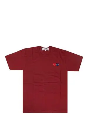 Play Comme Des Garcon Double Heart T-shirt - Red