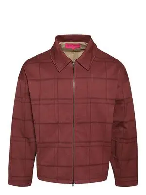 THE ELDER STATESMAN Windowpane Boxy Jacket - Red