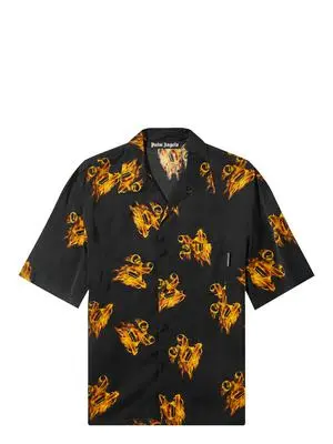 Palm Angels Burning Monogram Shirt - Black