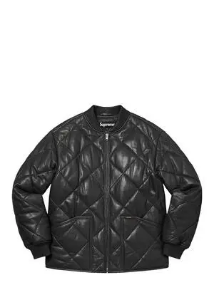 Supreme Quilted Leather Work Jacket - Black