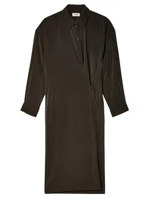 LEMAIRE Straight Collar Twisted Dress - Brown