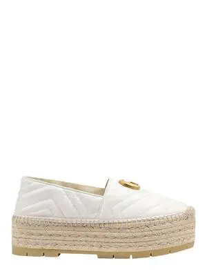 Gucci Gg Espadrilles Double Platform - White