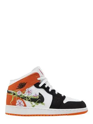 JORDAN Air Jordan 1 Mid GS Floral Sneakers Orange