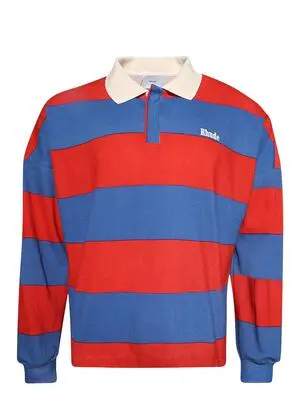 Rhude Striped Pique Polo - Red