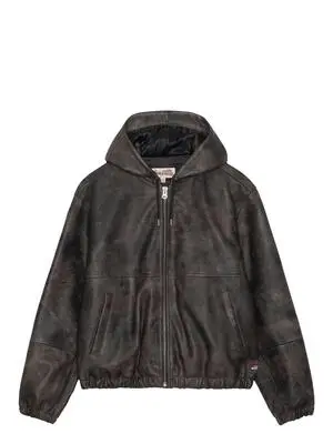 StÜssy Leather Work Jacket - Black