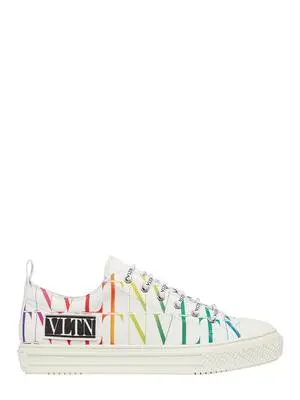 Valentino Garavani Giggies Low Vltn Times Allover Print Sneakers - White